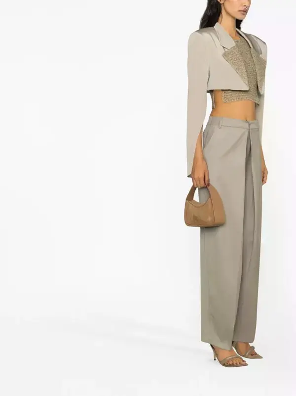 THE MANNEI Marica Crochet-panel Cropped Blazer