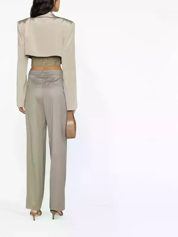 THE MANNEI Marica Crochet-panel Cropped Blazer