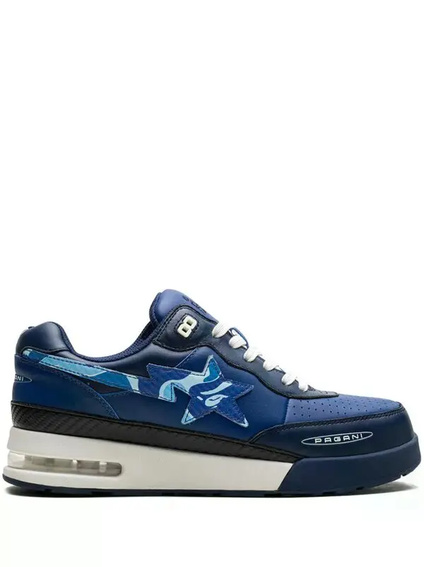 A BATHING APE X Pagani Roadsta Navy Abc Camo Sneakers