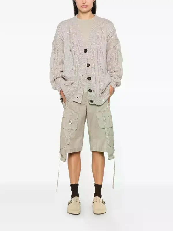 ROBERTO COLLINA Cable-knit Alpaca Wool-blend Cardigan - Grey