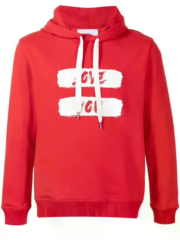 PORTS V Logo-print Drawstring Hoodie - Red