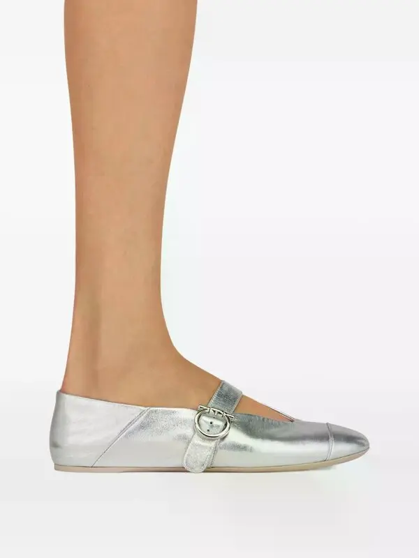 FERRAGAMO Gancini Ballet Flats - Silver