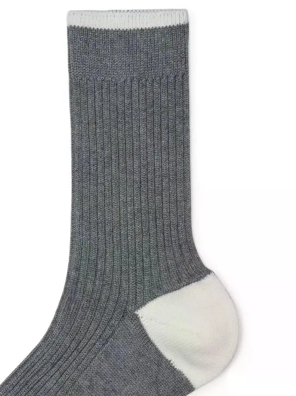 Brunello Cucinelli Ribbed Knit Cotton Socks