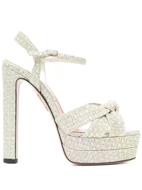 AQUAZZURA 130mm Nina Sandals - Silver