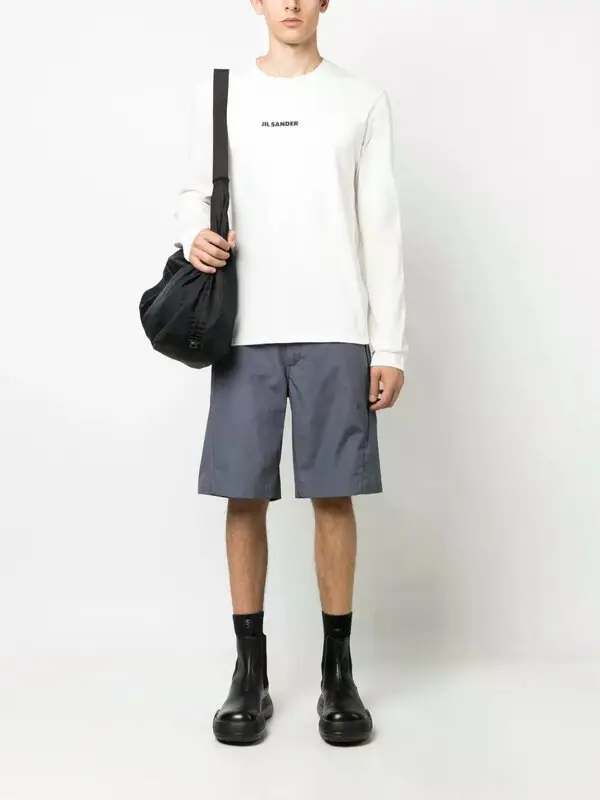 JIL SANDER Logo-print Long-sleeves Cotton T-shirt