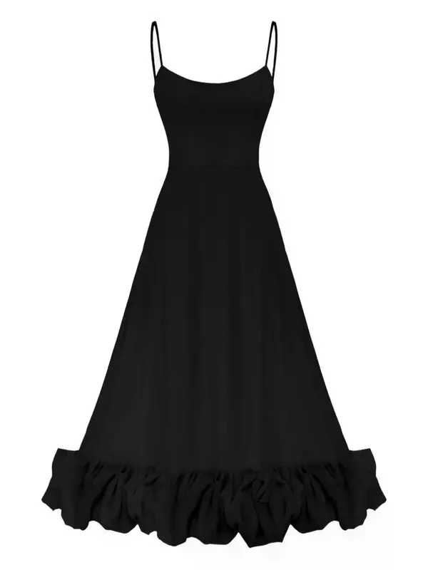 POST MERIDIEM Flounce Bustier Midi Dress
