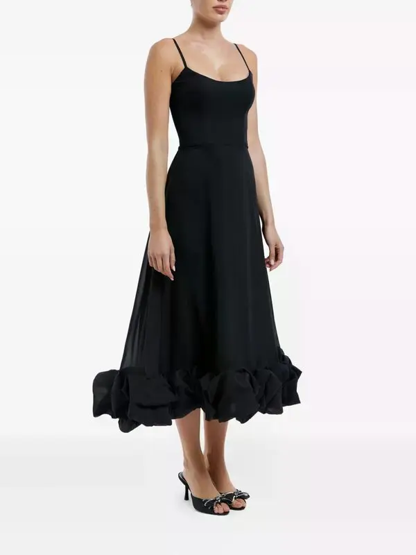 POST MERIDIEM Flounce Bustier Midi Dress