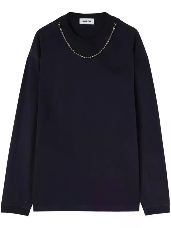 AMBUSH Chain-embellished Cotton Sweatshirt - Blue