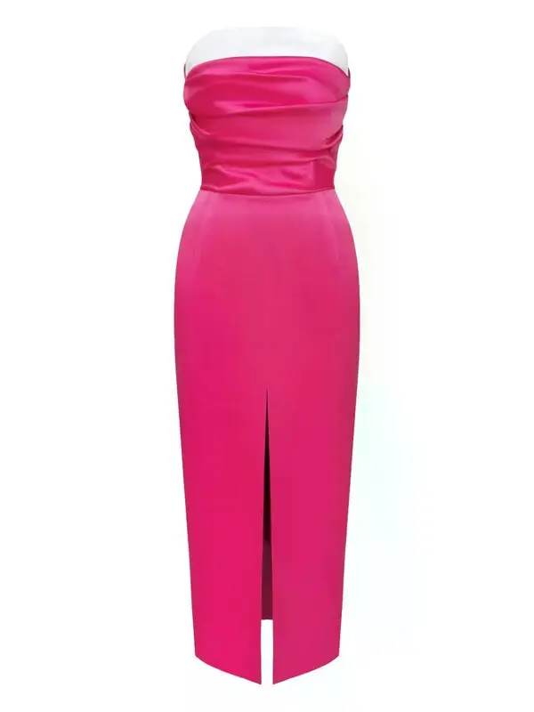 POST MERIDIEM Satin Midi Dress - Pink