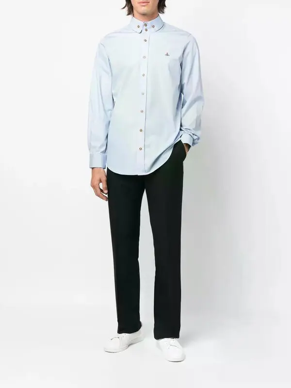 VIVIENNE WESTWOOD Orb-embroidered Organic-cotton Shirt