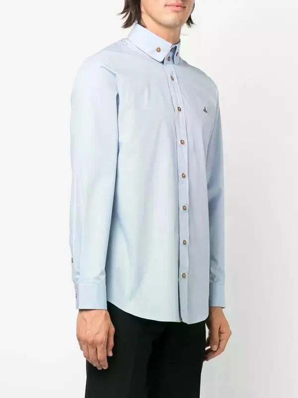 VIVIENNE WESTWOOD Orb-embroidered Organic-cotton Shirt