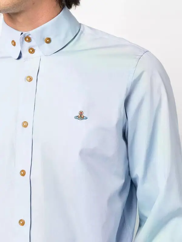 VIVIENNE WESTWOOD Orb-embroidered Organic-cotton Shirt