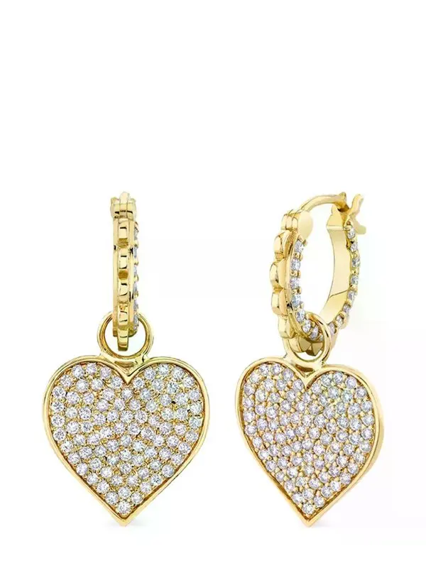 SYDNEY EVAN 14kt Yellow Heart Diamond Earrings - Gold