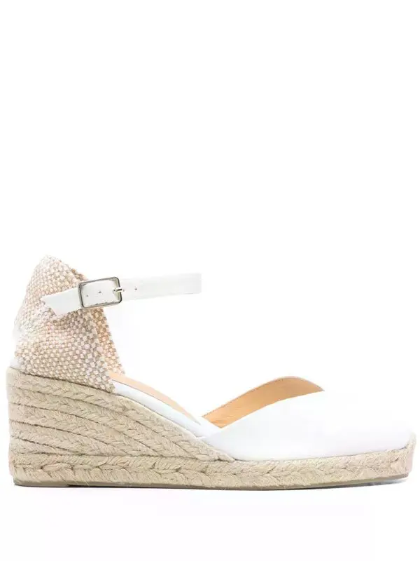 CastaÑer 70mm Chiarita Espadrille Wedges - White