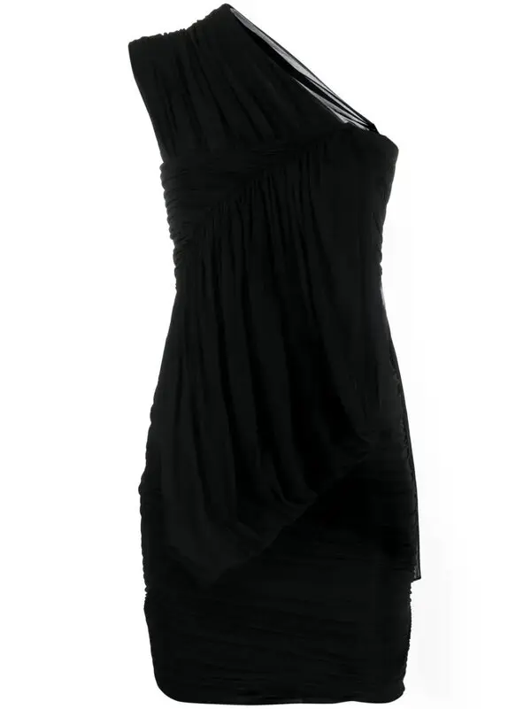 Rick Owens One-shoulder Ruched Minidress