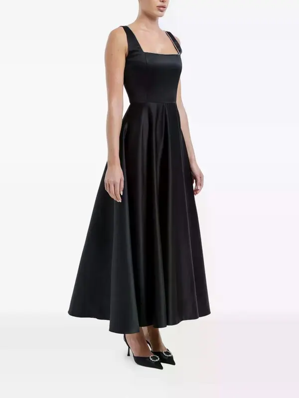 POST MERIDIEM Embellished Bodice Midi Dress - Black