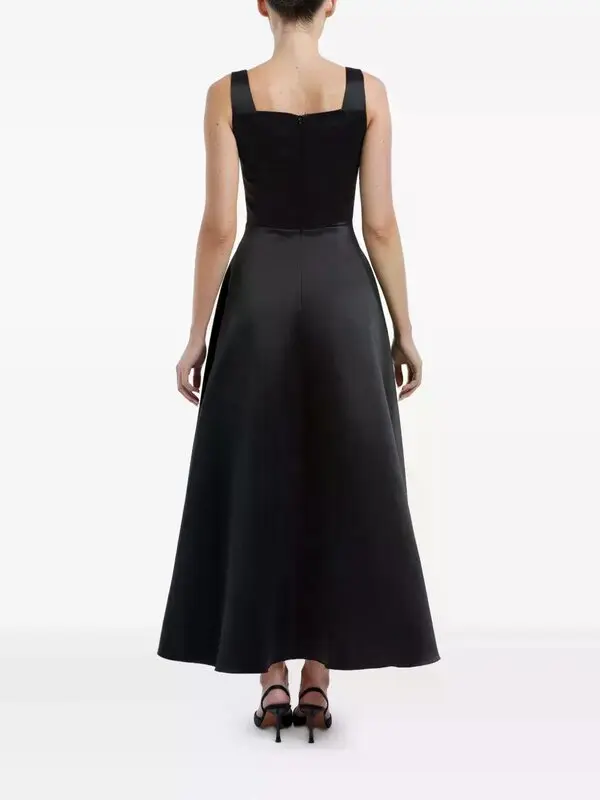 POST MERIDIEM Embellished Bodice Midi Dress - Black