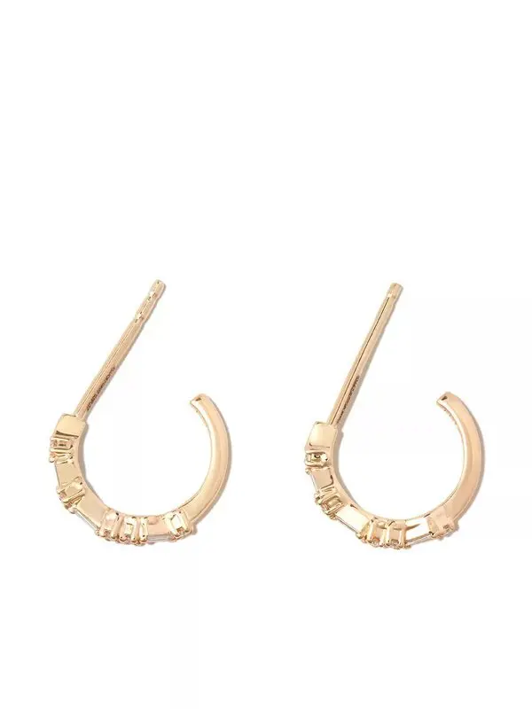 SUZANNE KALAN 18kt Yellow Diamond Hoop Earrings
