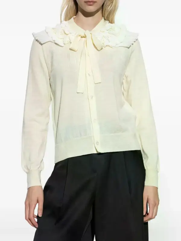 Comme Des Garçons Wool Cardigan With Detachable Collar