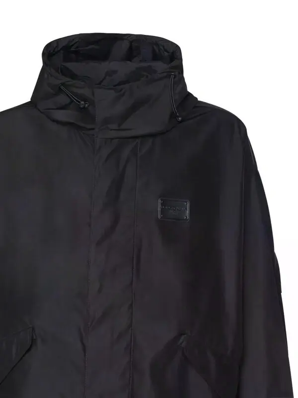 Dolce & Gabbana Logo Plaque Technical Fabric Parka