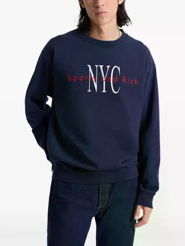 SPORTY & RICH Crewneck Sweatshirt With Embroidered Logo