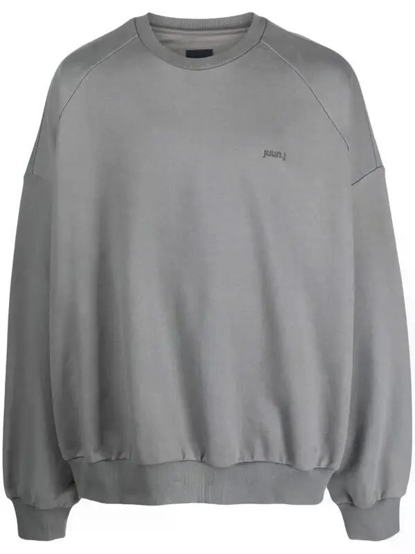JUUN.J Logo-embroidered Cotton Sweatshirt - Grey