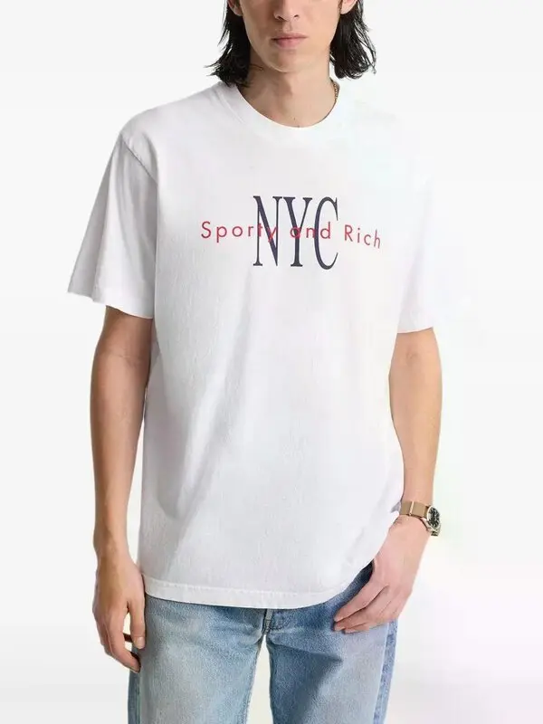 Sporty & Rich Nyc Logo Print T-shirt - White