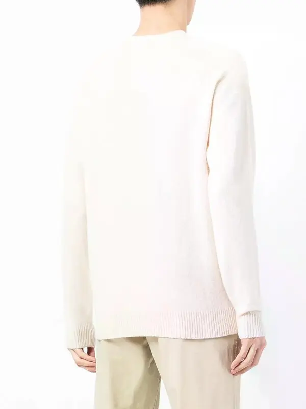 Sunspel Crew Neck Wool Jumper - White