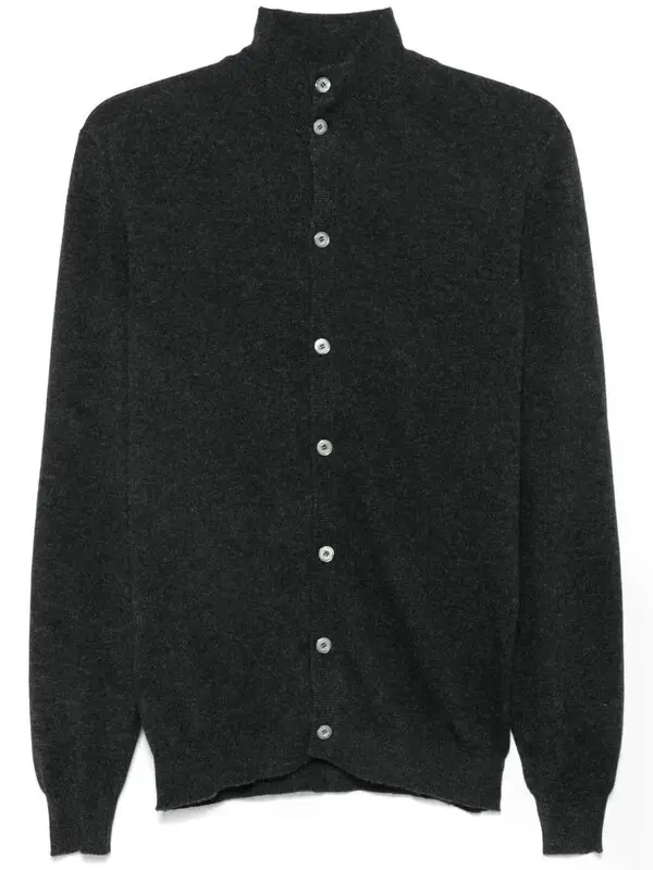 Fedeli Cashmere Cardigan With Stand-up Collar