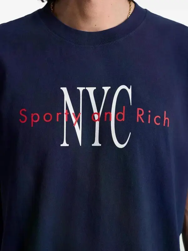 Sporty & Rich Nyc Logo T-shirt - Blue