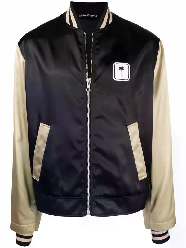 Palm Angels Colour-block Bomber Jacket - Black