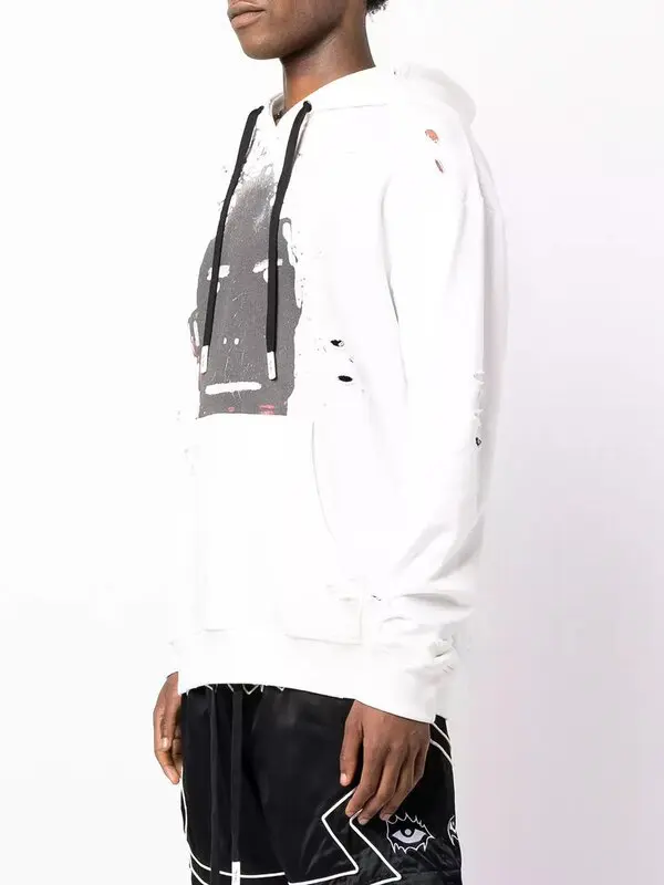 HACULLA. Blowing Up Growing Up" Distressed Cotton Hoodie