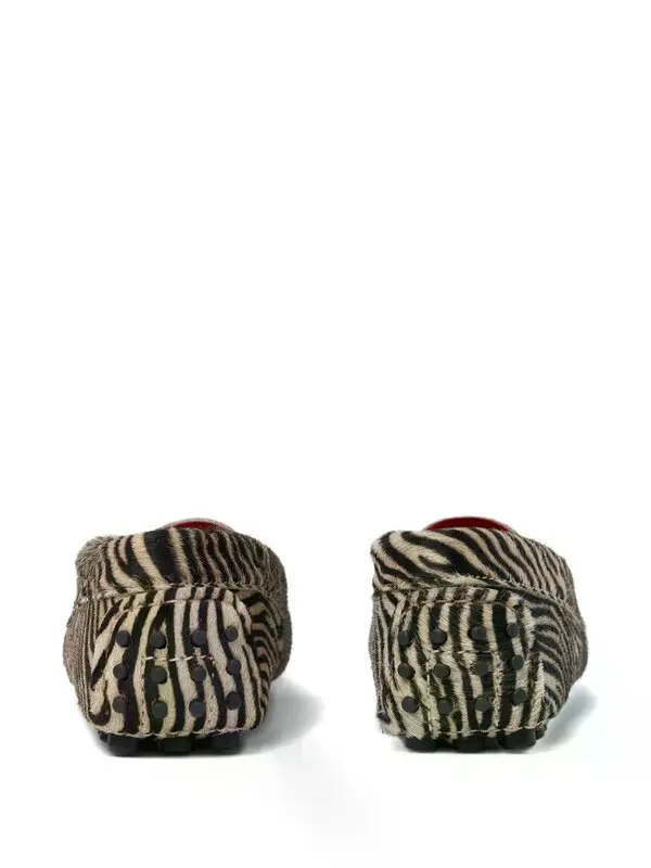 SCAROSSO Ashley Loafers With Zebra Print And Rubber Sole