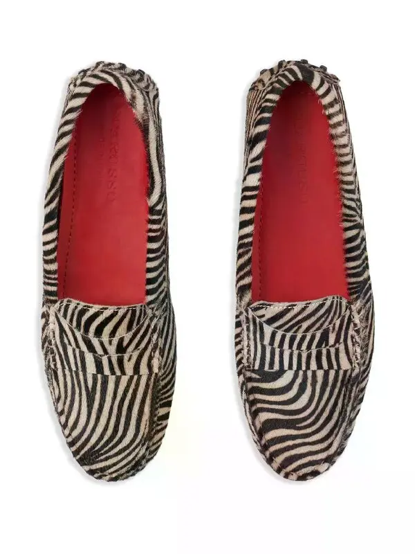 SCAROSSO Ashley Loafers With Zebra Print And Rubber Sole