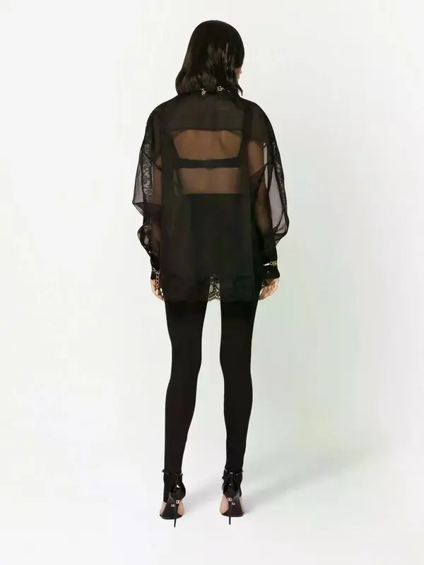 Dolce & Gabbana Lace-trimmed Organza Shirt