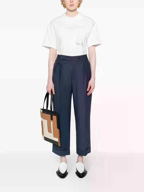 Victoria Beckham Cropped Tailored Trousers - Blue