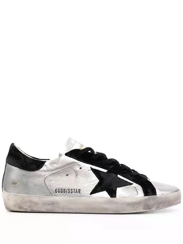 GOLDEN GOOSE Super-star Trainers In Leather With Contrasting Inserts