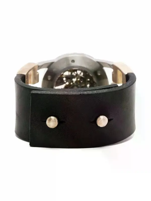 PARTS OF FOUR R401 Hyperstrap-t Watch With Skeleton Dial And Calfskin Leather Strap - Silver