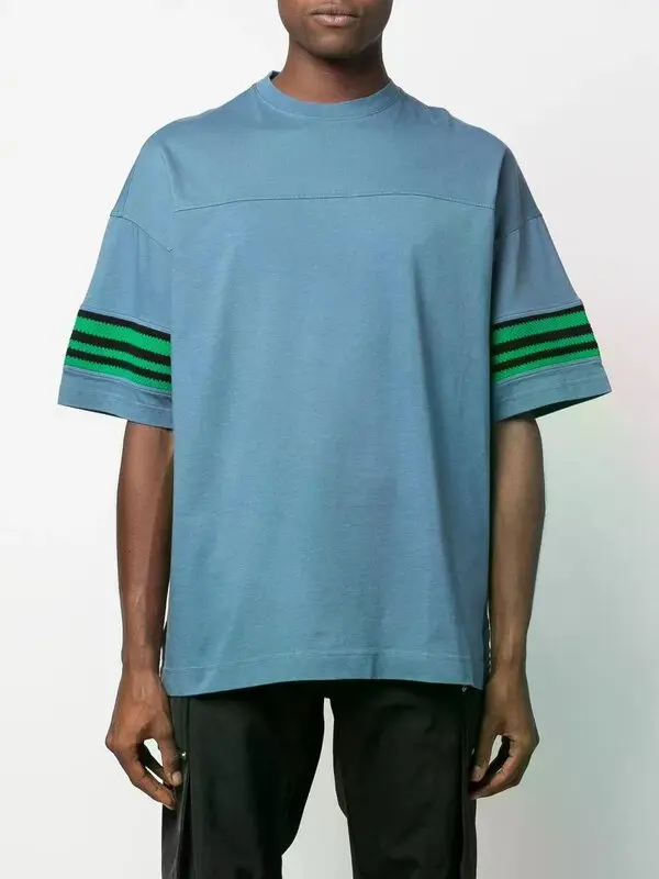 AMBUSH Logo-patch Stripe Detail T-shirt