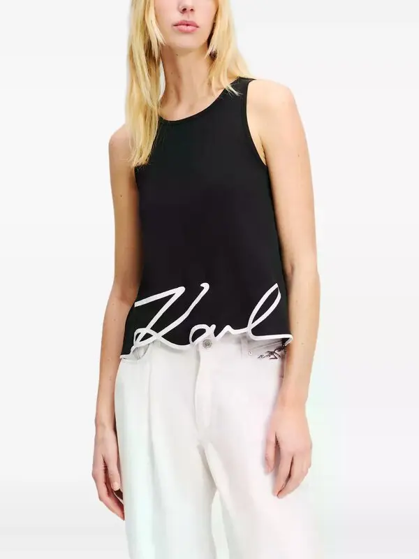 Karl Lagerfeld Signature Hem Tank Top