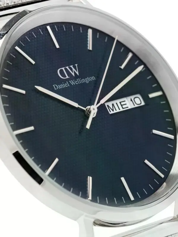 DANIEL WELLINGTON Classic Day Date 40mm Stainless Steel Mesh Bracelet Watch - Blue