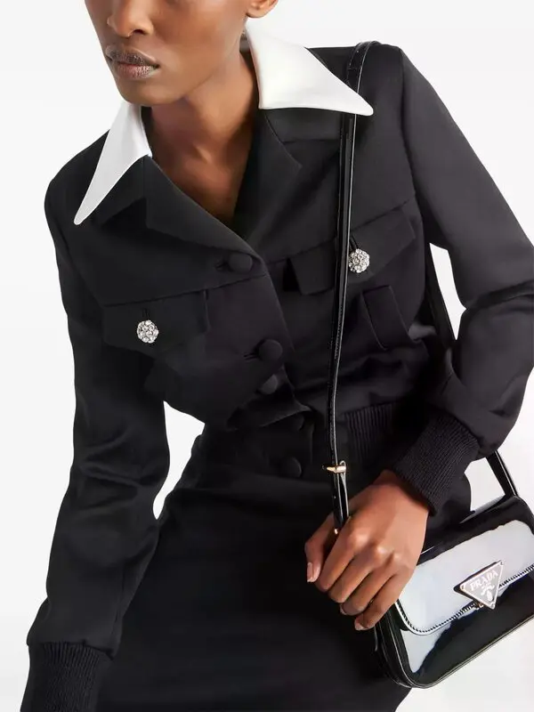 Prada Single-breasted Wool Jacket With Crystal Embellishments