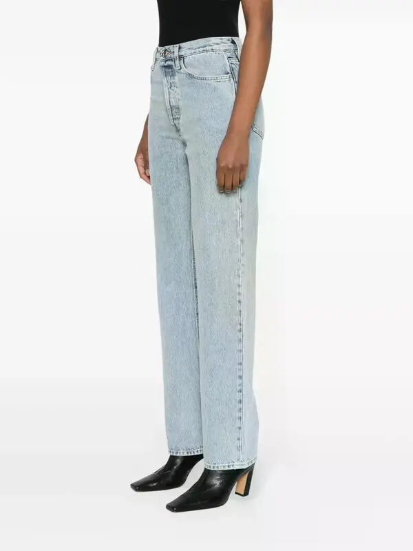TOTEME Straight Leg Jeans With Logo Patch
