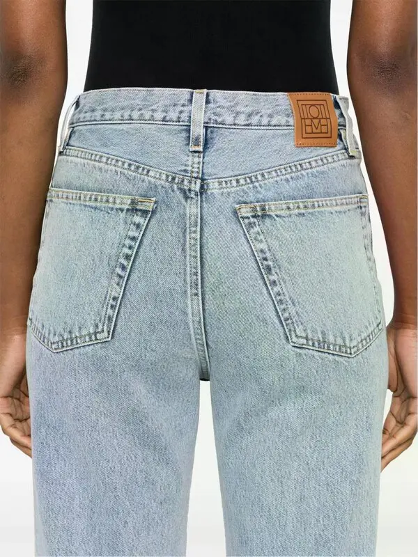 TOTEME Straight Leg Jeans With Logo Patch