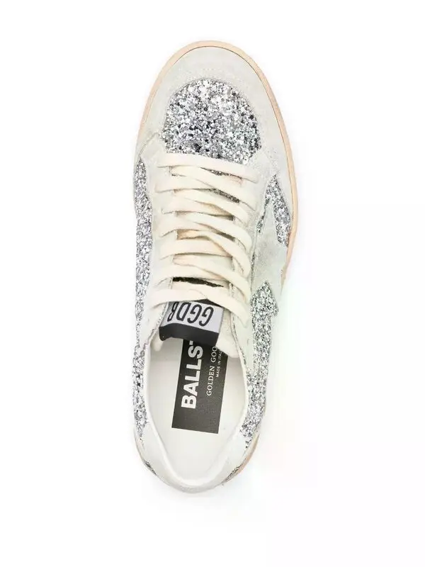 GOLDEN GOOSE Ball Star Glitter Trainers - Neutrals