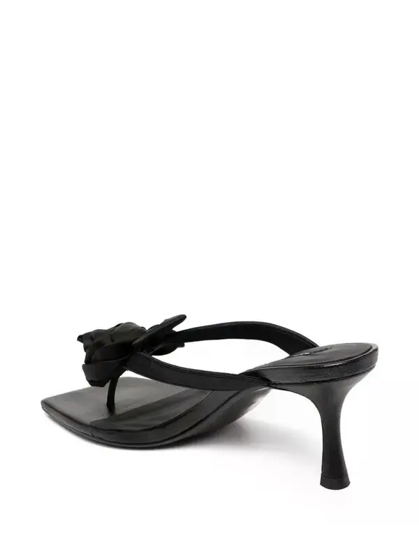 Senso 70mm Electra Heeled Mules With Faux-rose Detail - Black