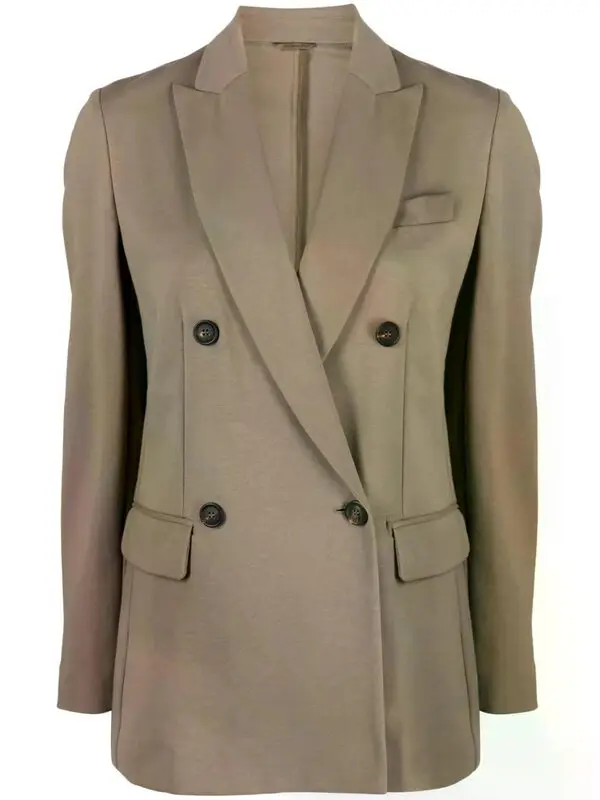 Brunello Cucinelli Double-breasted Cotton-blend Blazer