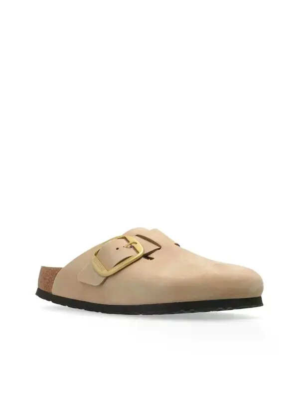 BIRKENSTOCK Boston Big Buckle Leather Slides - Neutrals