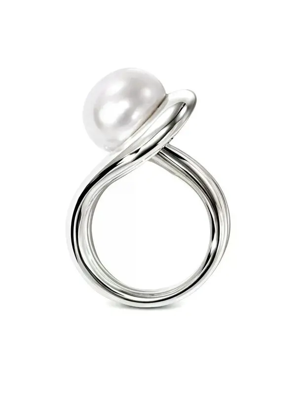 John Hardy Tone Swirl Pearl Ring - Silver