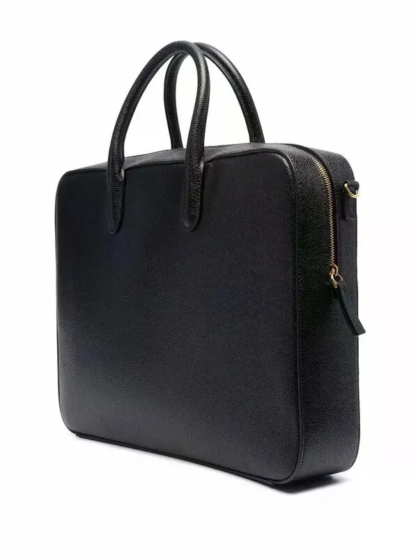 Thom Browne Grosgrain-tab Leather Briefcase